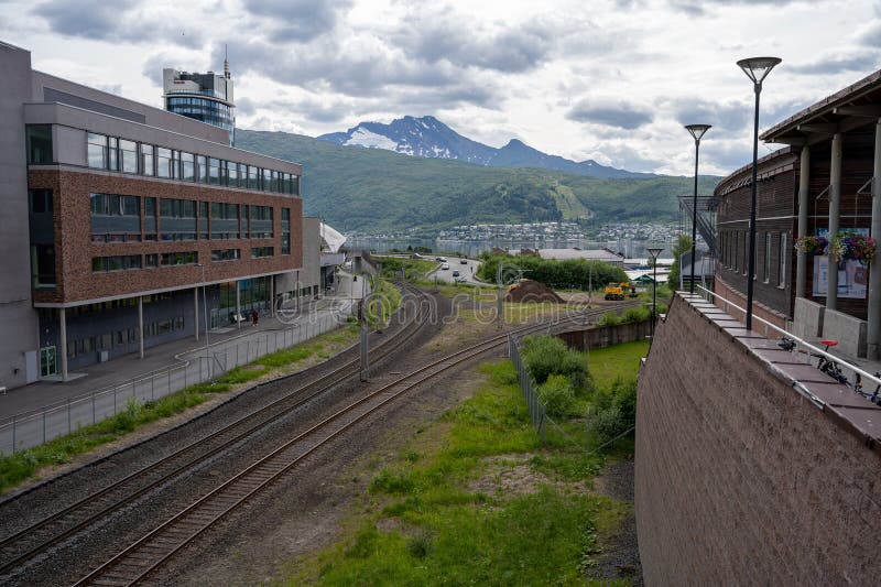 Railway To Port of Narvik (Narvik Havn) in Narvik, Norway Editorial ...