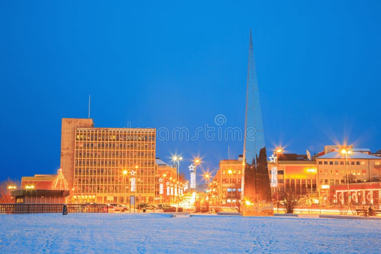 Narvik Town Square Norway stock image. Image of building - 28909113