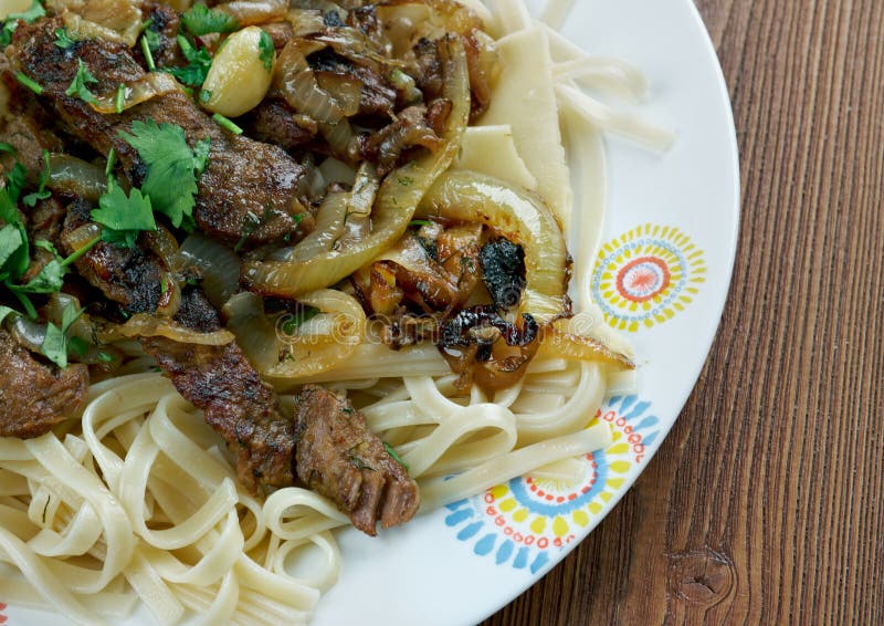 Naryn - lamb with noodles stock image. Image of central - 60040577