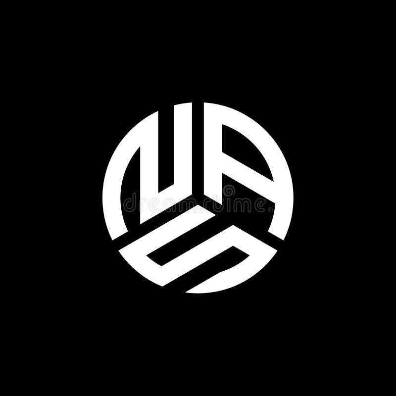 NAS Letter Logo Design on Black Background. NAS Creative Initials ...