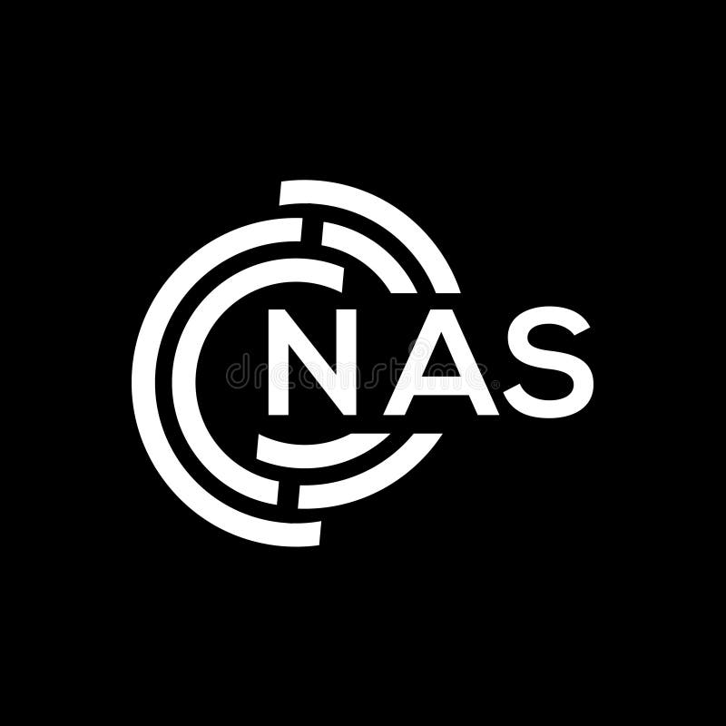 NAS Letter Logo Design on Black Background.NAS Creative Initials Letter ...
