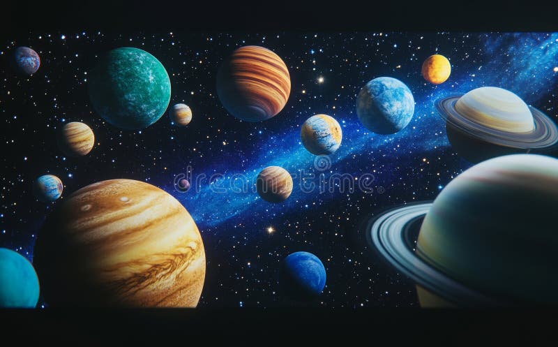 This NASA Image Element Shows Planets Over the Nebulae in Space. Stock ...