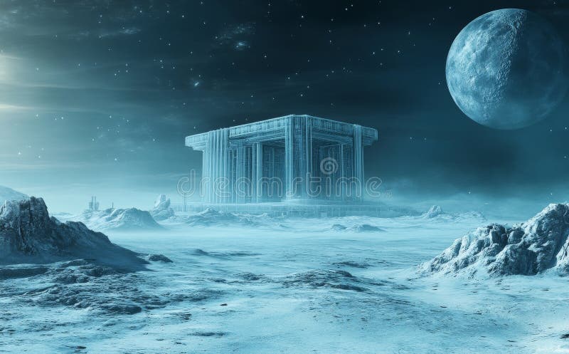 NASA Image Elements of a Fantasy Alien Planet with a Space Station in ...