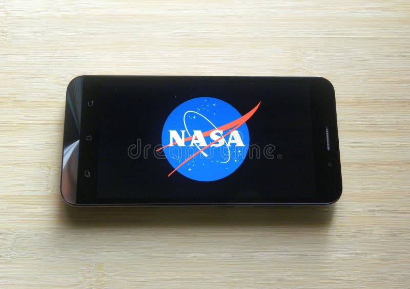 NASA on mobile phone editorial photography. Image of modern - 145875482