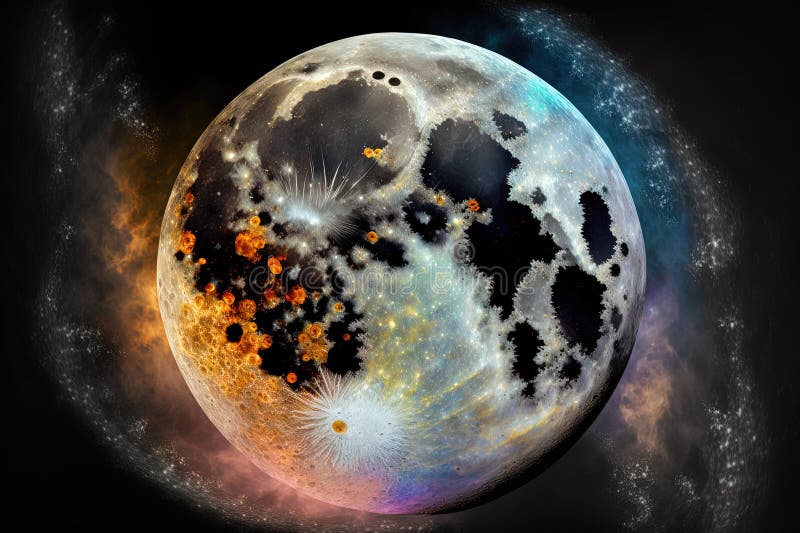 NASA-provided Picture Elements Space Full Moon Stock Illustration ...