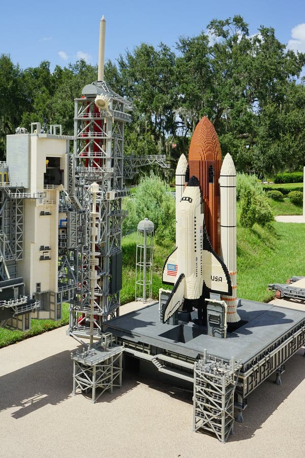 NASA Rocket Base Made with Lego Blocks at Legoland Editorial Stock ...