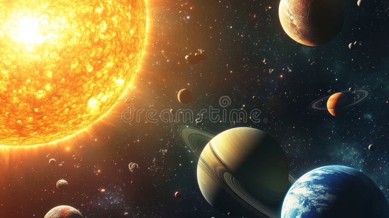NASA& X27;s Solar System and Space Objects. Stock Image - Image of ...