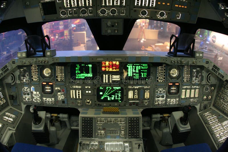NASA Space Shuttle Cockpit editorial stock photo. Image of computer ...