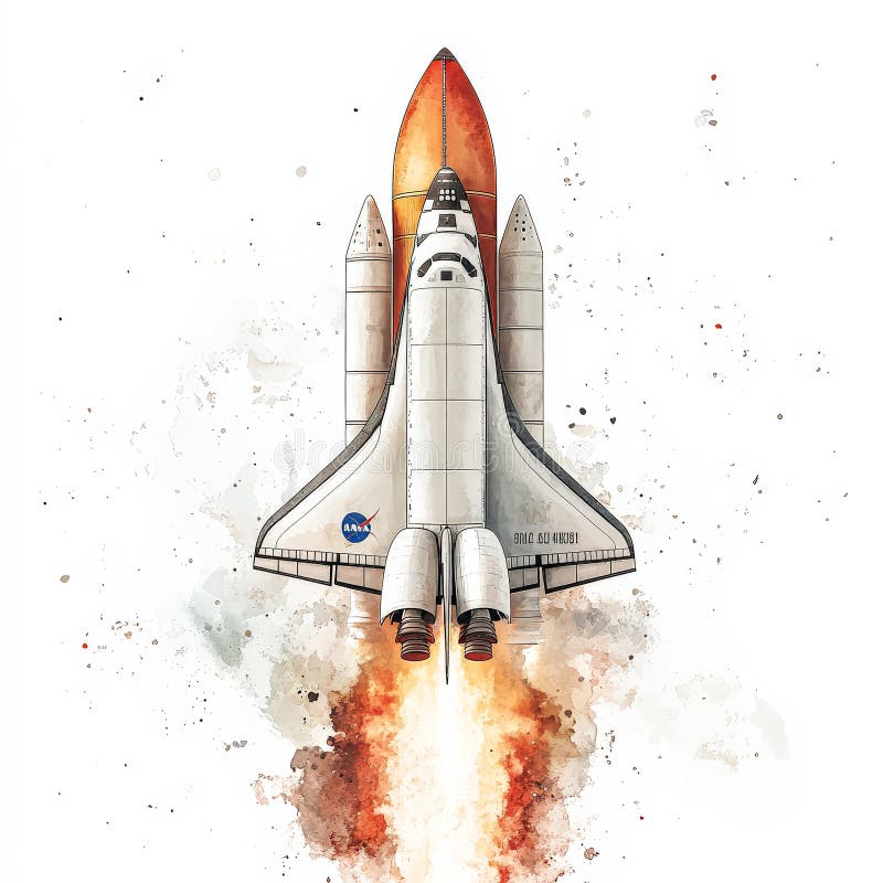 NASA Space Shuttle is Flying through the Sky Stock Photo - Image of ...