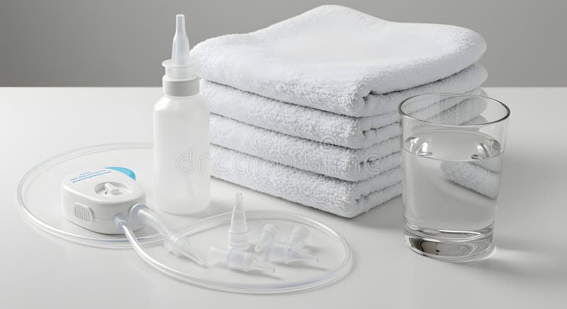 Nasal Irrigation System Kit Complete with Towels Bottle and Water Glass ...