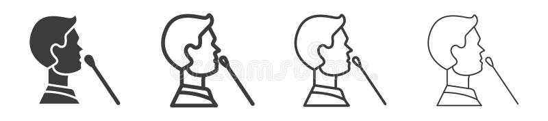 Nasal Swab Icon Vector Set on White Background Stock Vector ...
