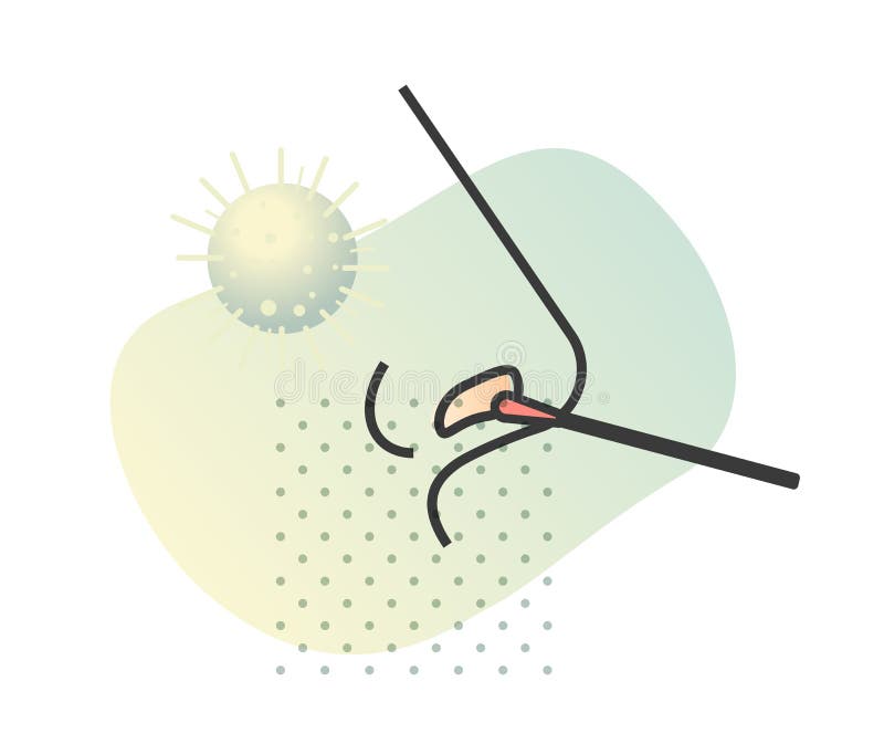 Nasal Swab - Nasopharyngeal Swab Testing - Icon Stock Illustration ...