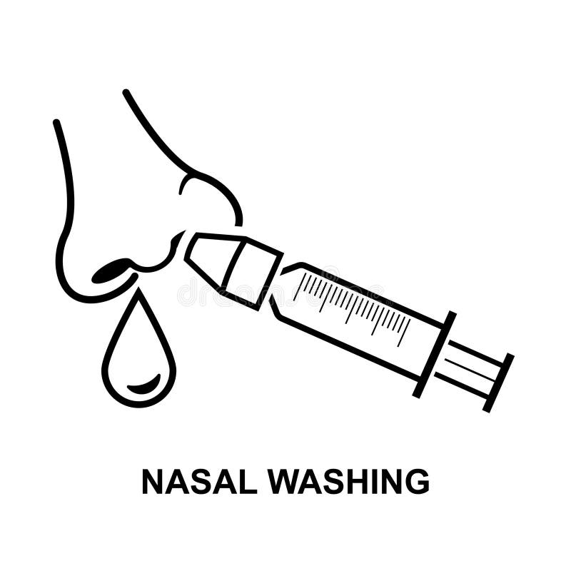 Nasal Washing Icon. Nasal Irrigation Isolated on Background Stock ...