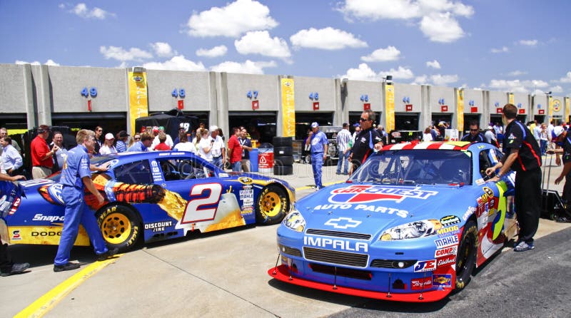 NASCAR - Busy Garage Area Pre Race Editorial Image - Image of mopar ...