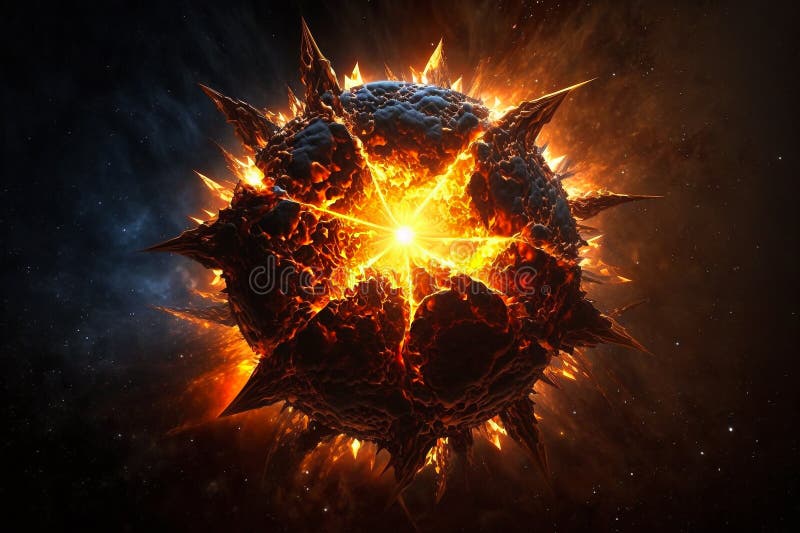 Nascent Pulsating Burn Star in Space Illustration Generative AI Stock ...