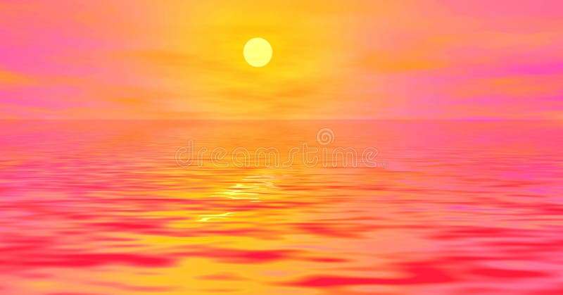 Nascer do sol cor-de-rosa ilustração stock. Ilustração de digital - 2388438