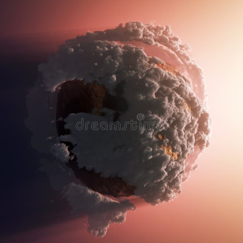 Nascer Do Sol Cor-de-rosa Sobre a Terra Ilustração Stock - Ilustração ...