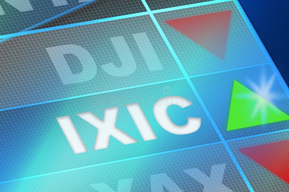 NASDAQ Composite IXIC Index on the Display Board with Green Arrow Up ...