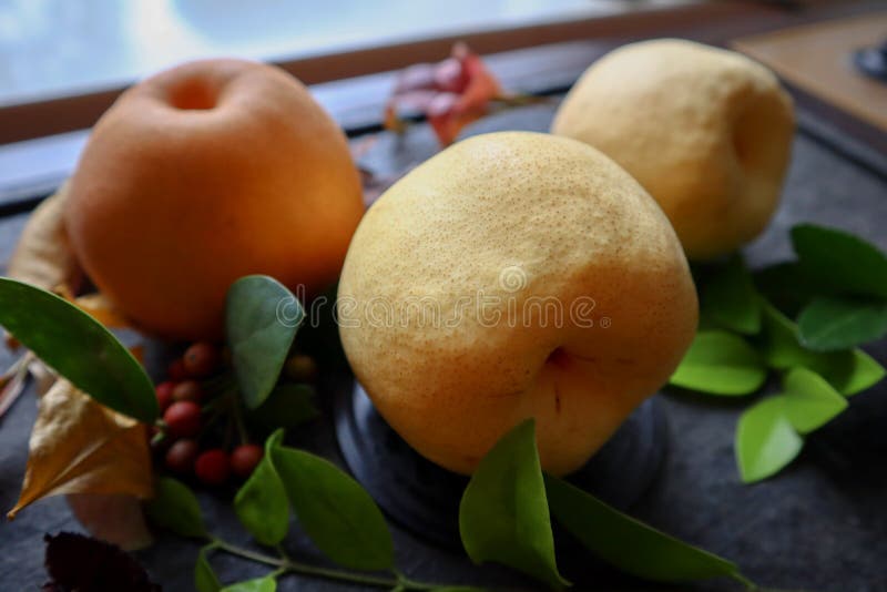 Peras Japonesas Del Nashi (Pyrus Pyrifolia) Imagen de archivo - Imagen ...