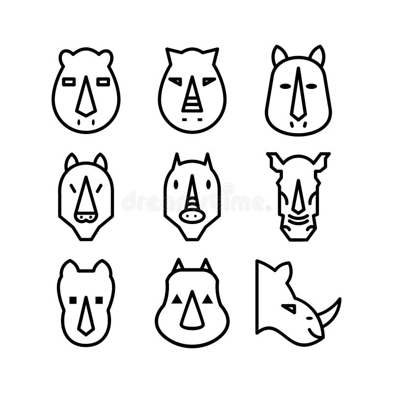 Nashornikone Oder Logos Isolierte Zeichensymbolvektorillustration Stock ...