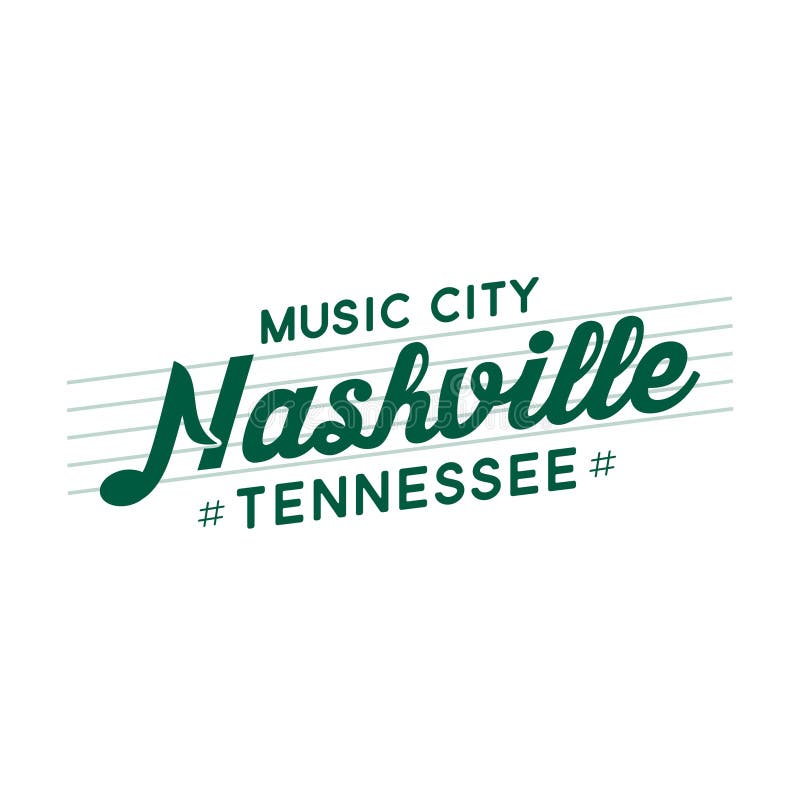 Nashville Music City Lettering Design. Nashville Typography Design ...