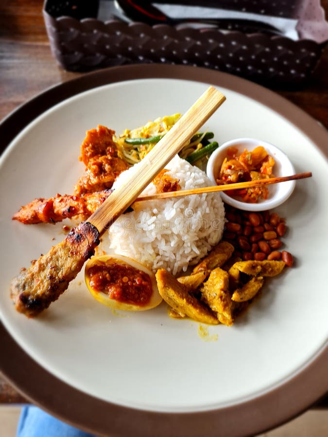 Mixed Rice, Traditional Food from Bali, Indonesia Stock Image - Image ...