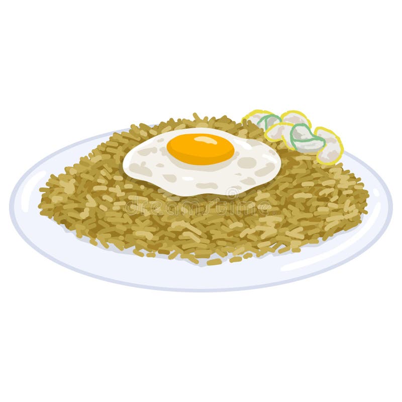 Nasi Goreng Illustration Vector Art Flat Design Stock Vector ...