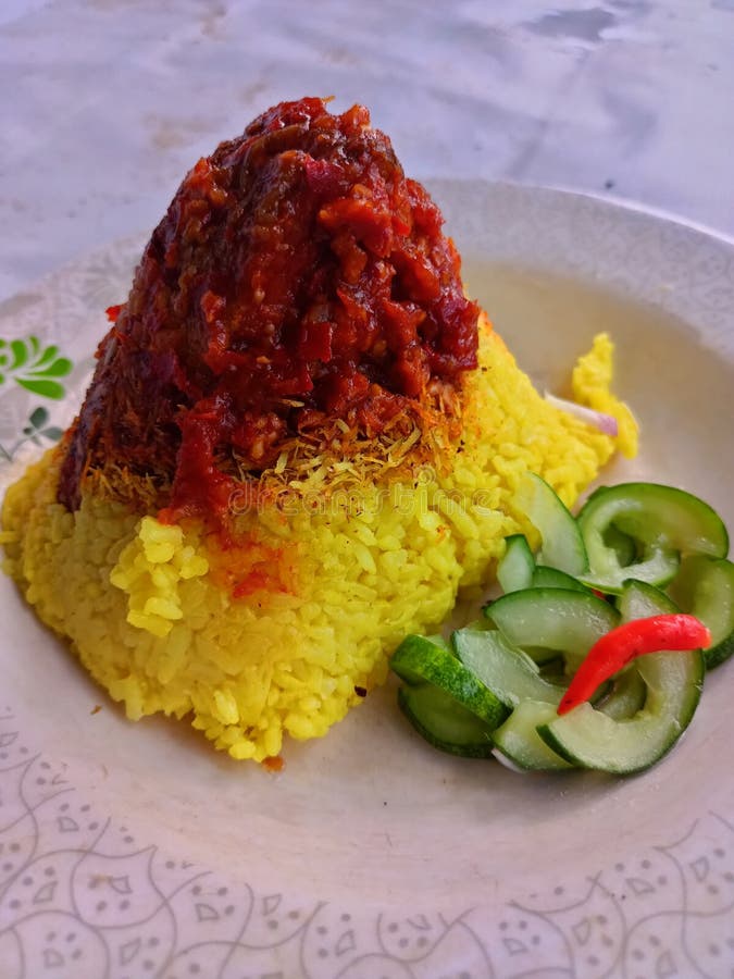 Nasi Kuning & X28;Yellow Rice& X29; Stock Photo - Image of kuning ...