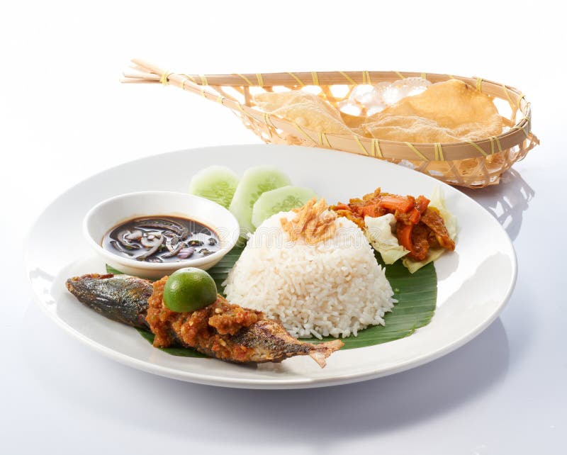 Nasi Lemak with Fish stock photo. Image of goreng, delicious - 85309708