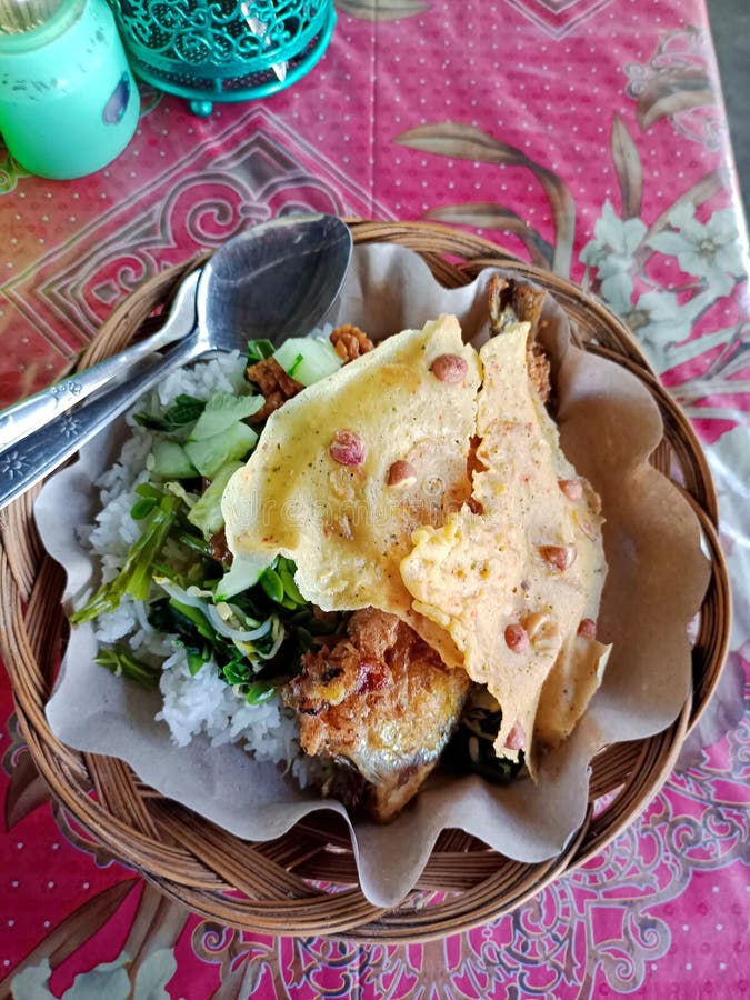 Nasi Pecel from Madiun, East Java, Indonesia, Consists of Vegetables ...
