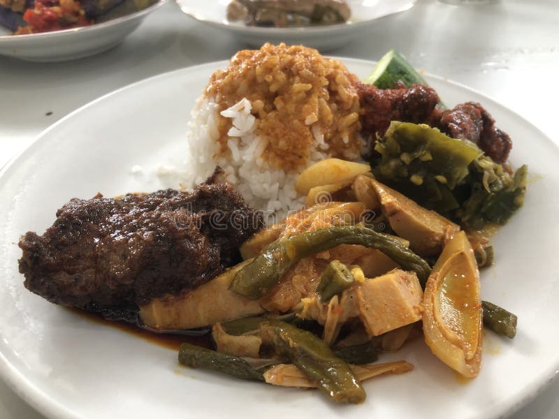 Nasi Rendang Padang stock image. Image of rendang, nasi - 261737577