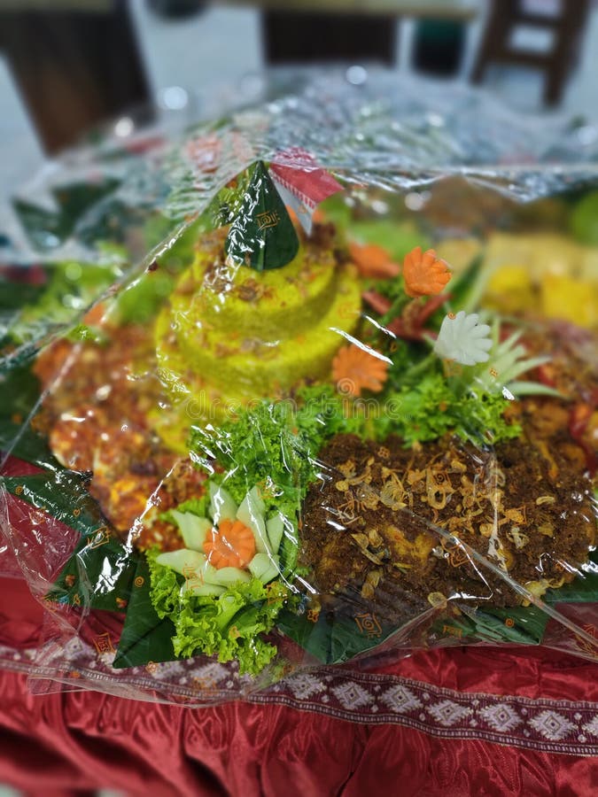 Nasi Tumpeng Traditional Indonesian Food Stock Photo - Image of food ...