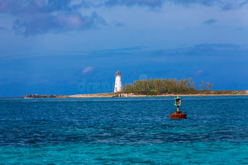 Lighthouse and Channel Marker Stock Image - Image of tower, caribbean ...