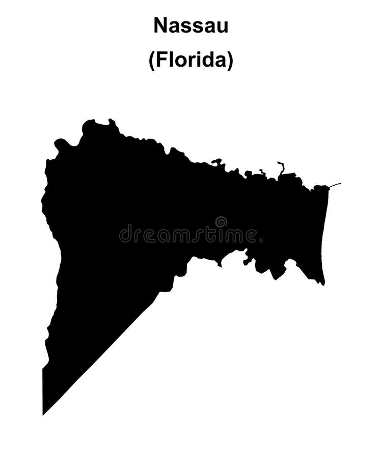 Nassau outline map stock vector. Illustration of county - 357889692