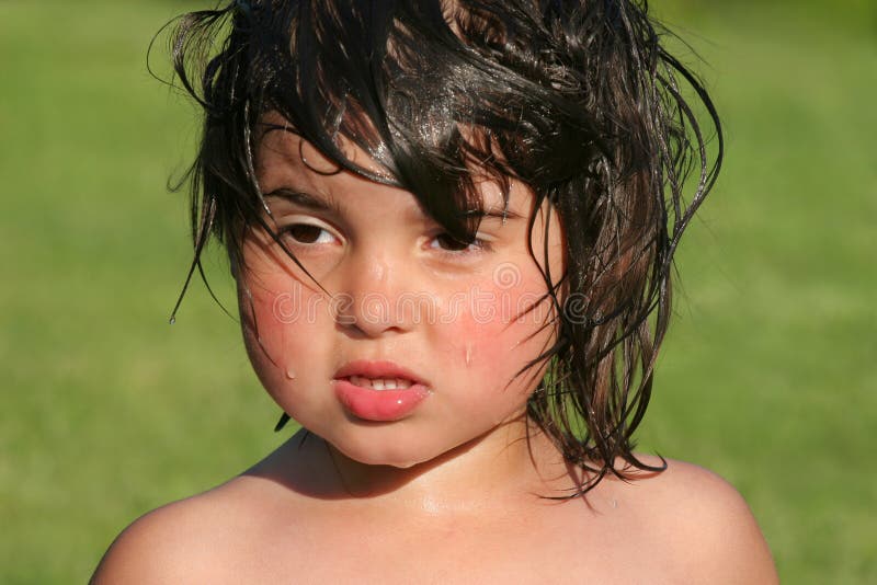 Nasses Haar stockfoto. Bild von nett, gesicht, mädchen - 1436298