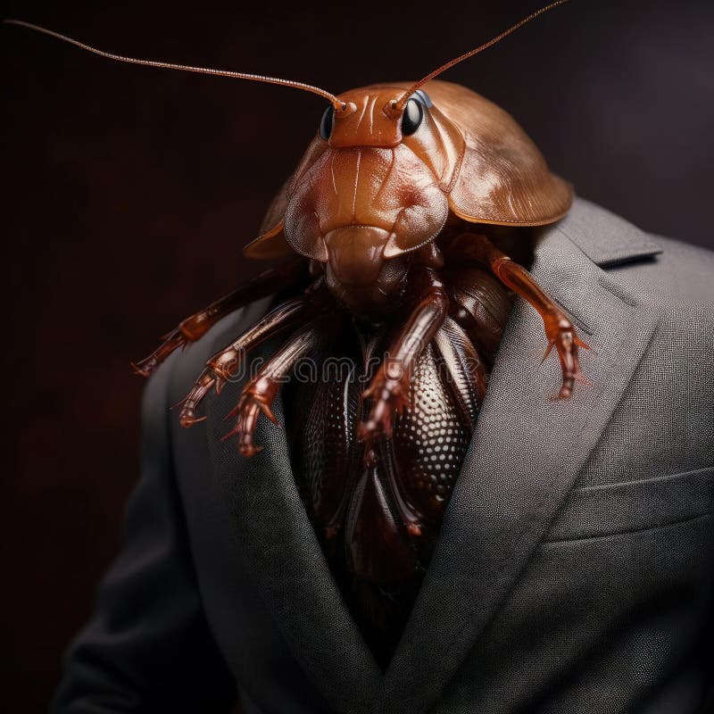 Cockroach in suit and tie stock illustration. Illustration of elegant ...