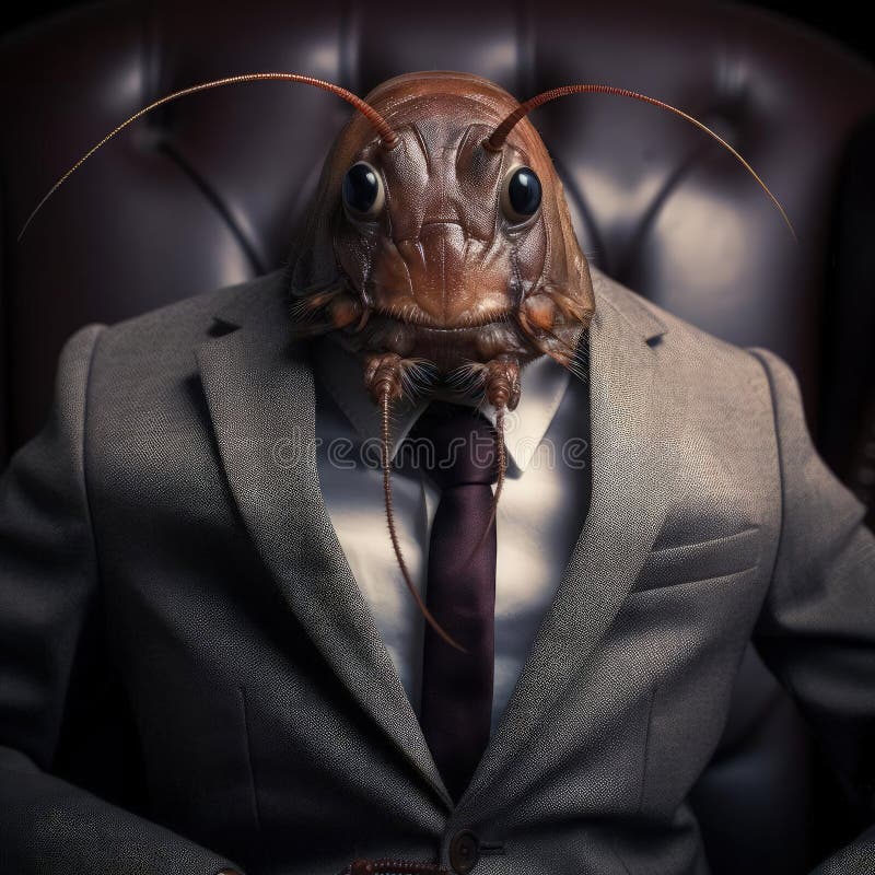 Cockroach in suit and tie stock illustration. Illustration of male ...