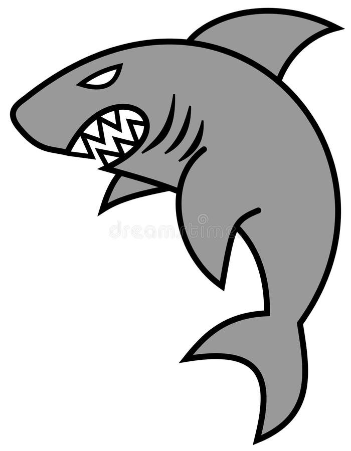 A nasty gray shark stock illustration. Illustration of ferocious - 42794504
