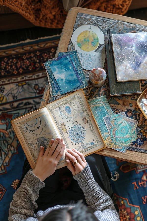 Natal Astrology Chart on the Table. Selective Focus Stock Image - Image ...