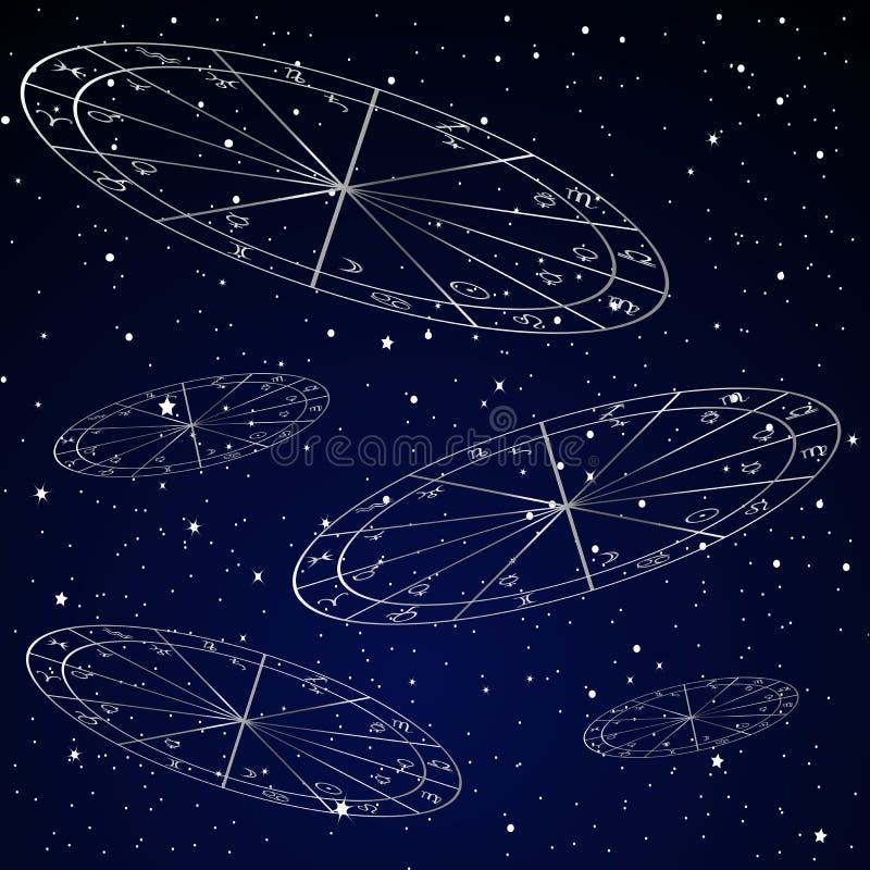 Astrology Zodiac with Natal Chart, Zodiac Signs and Planets Stock ...