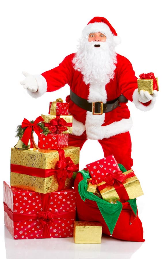 Natal Santa imagem de stock. Imagem de isolado, branco - 6955347