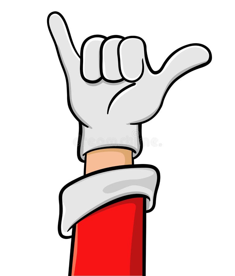 Hang Loose Cartoon Hand ilustração do vetor. Ilustração de cair - 94145744