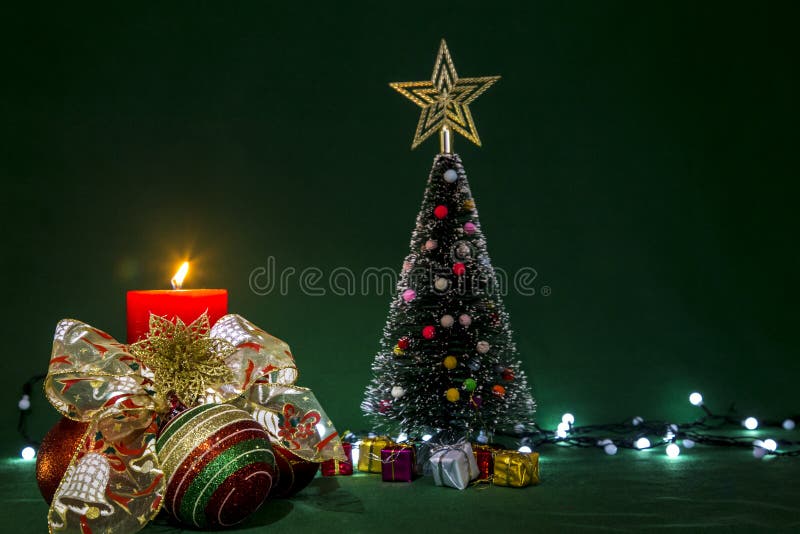 Natal Theme Celebration December Color Background Stock Image - Image ...