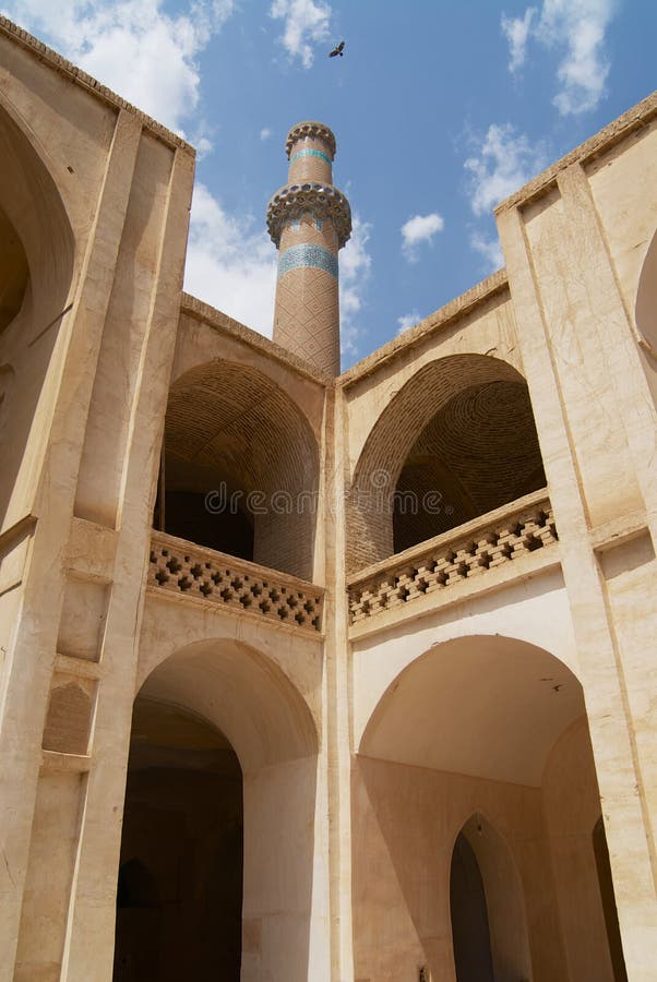 Interior Yard and Minaret of the Mosque in Natanz, Iran. Editorial ...