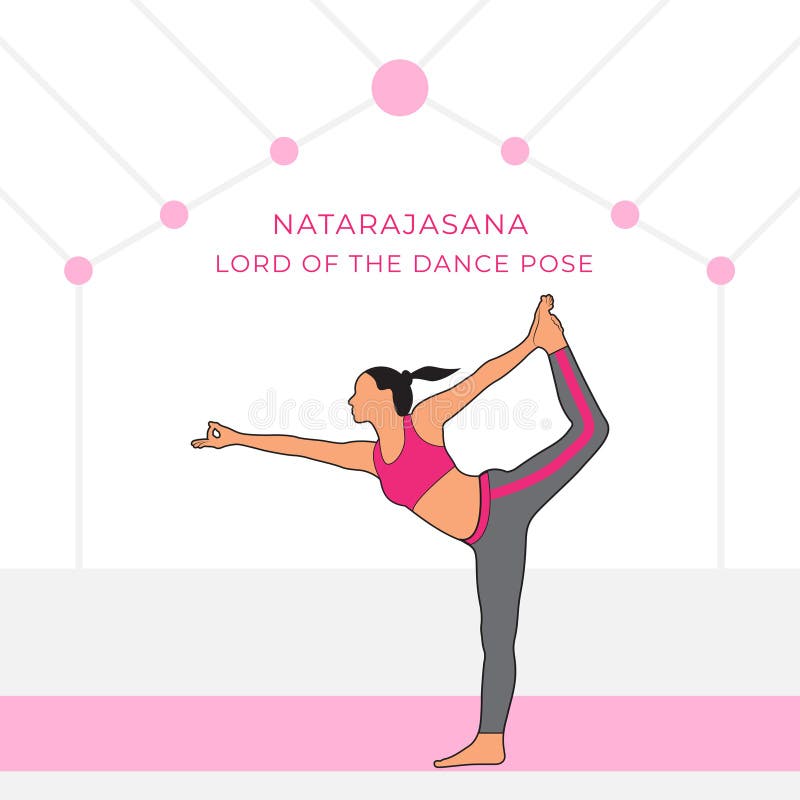 Yoga Pose Natarajasana Lord of the Dance Pose Stock Vector ...