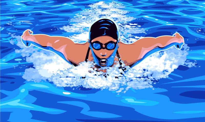 Natation illustration de vecteur. Illustration du concurrentiel - 9177990