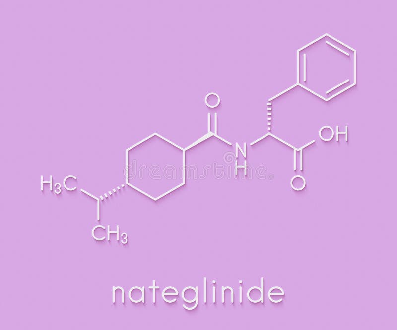 Nateglinide Diabetes Drug Molecule. Skeletal Formula. Stock ...