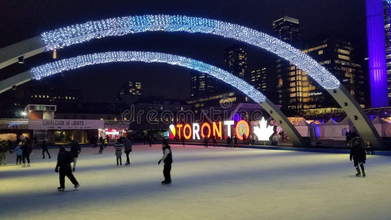 Nathan Phillips Square Skating Ring Editorial Stock Image - Image of ...