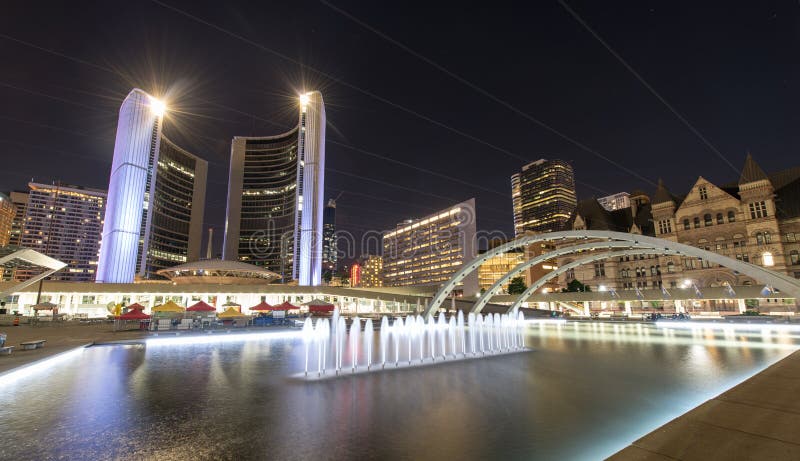 Nathan Phillips Square in Toronto Stock Photo - Image of reflection ...