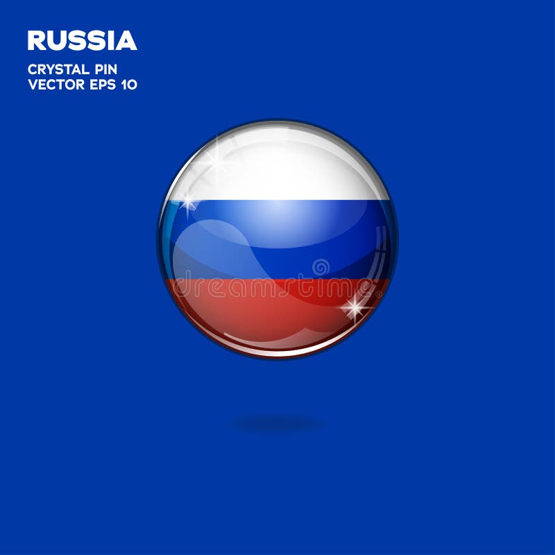 Russia Flag 3D Button stock illustration. Illustration of white - 254467523